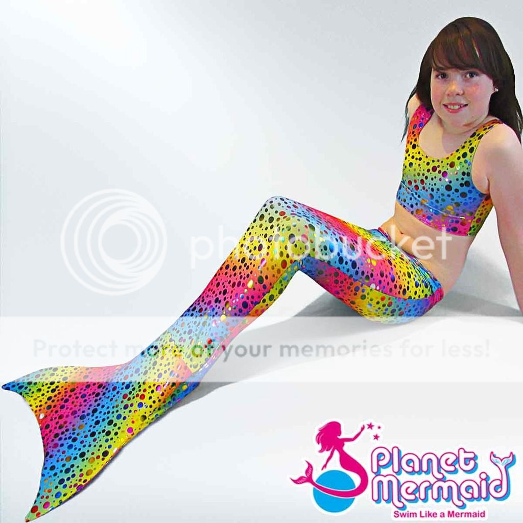 UK Swimmable Mermaid Tail Costume in Rainbow Carnival. Great Birthday ...